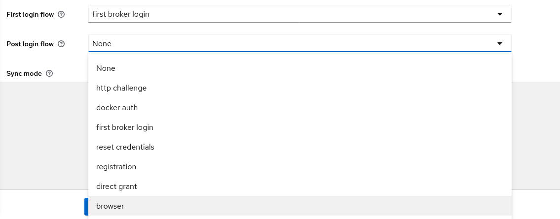 Sync mode field hidden behind save/revert menu during identity provider creation/update · Issue ...