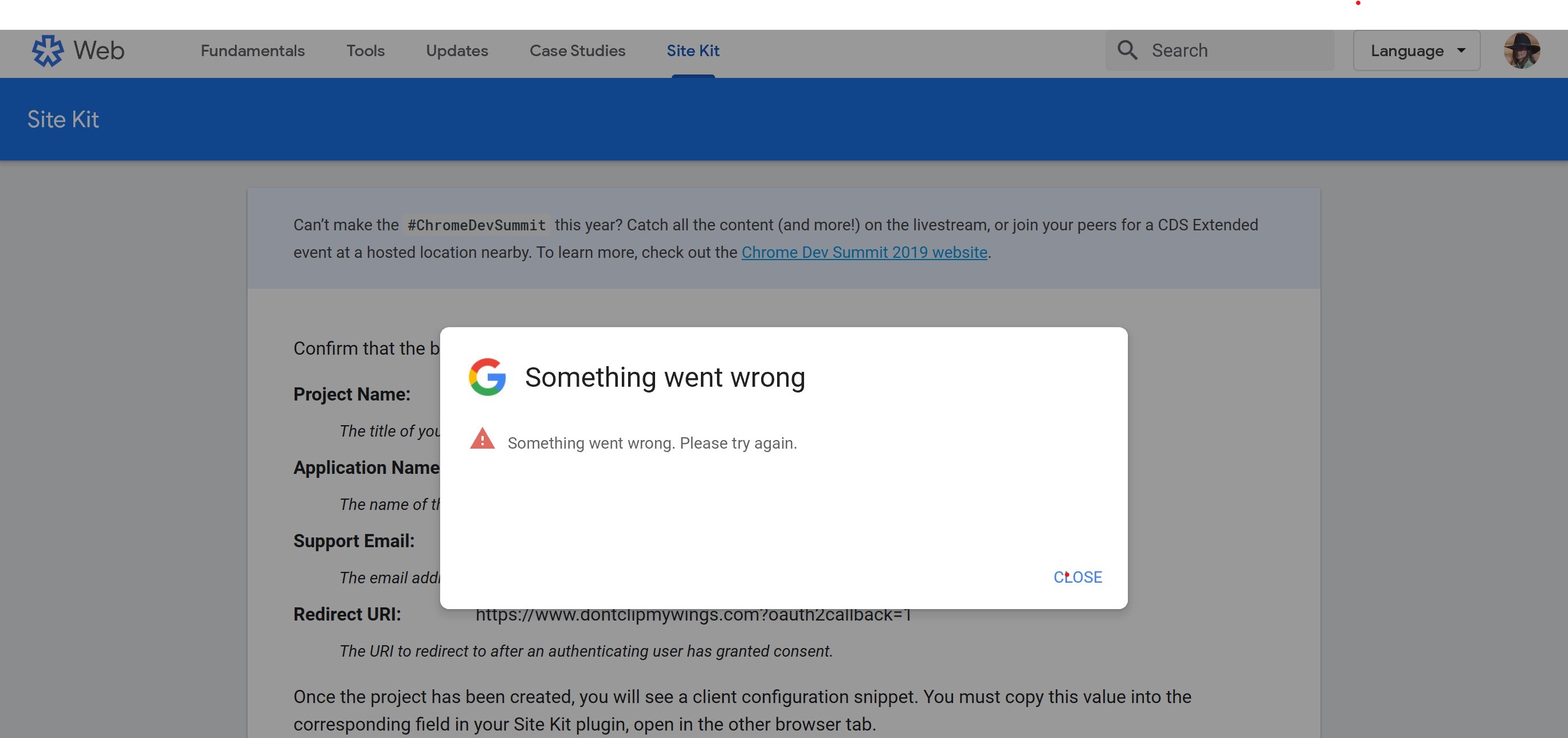 Error Message · Issue #658 · google/site-kit-wp · GitHub