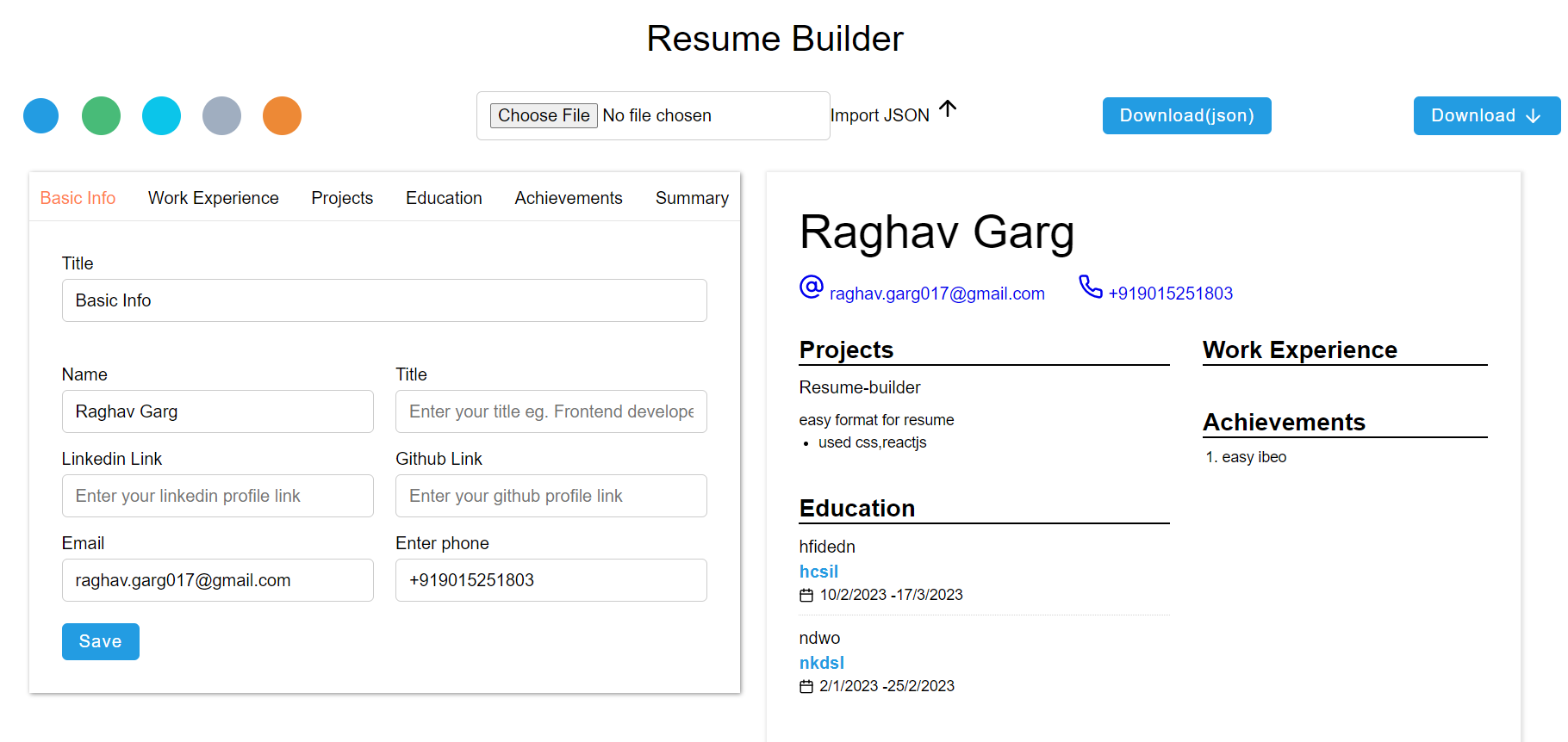 GitHub - raghav170101/resume_builder