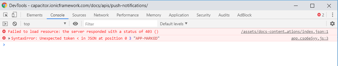 Push Notification Page not working · Issue #1866 · ionic-team/capacitor · GitHub