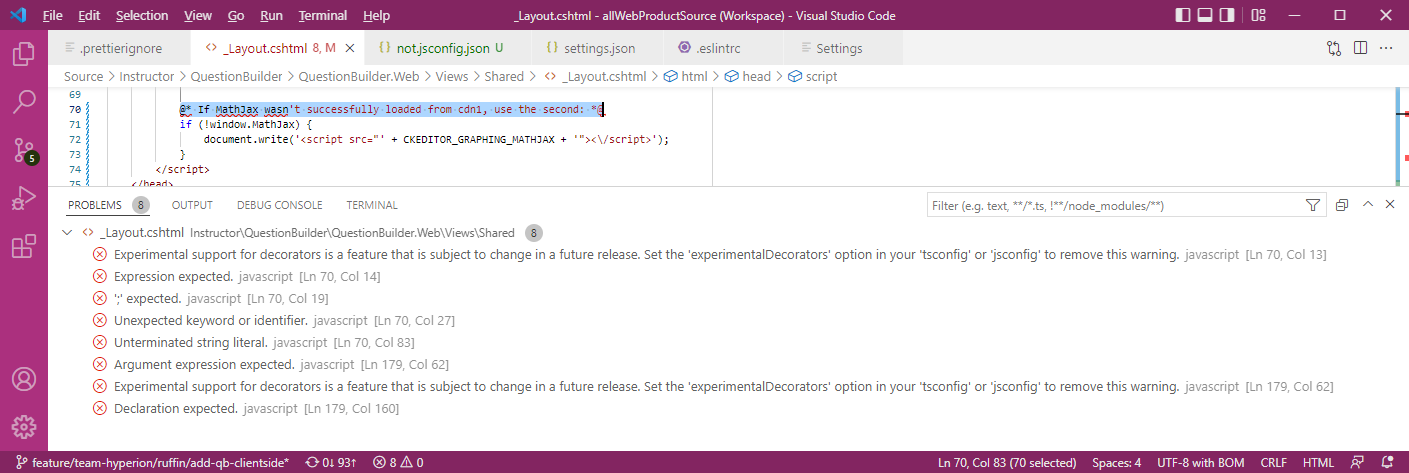 Docs Say No Javascript Linter Comes With Vscode But Its Still Linting And Doing It Wrong In 7893