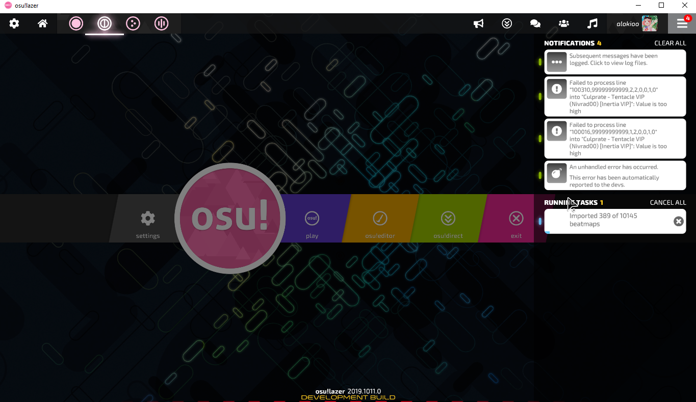 Osu Lazer won't load anymore · Issue #6518 · ppy/osu · GitHub
