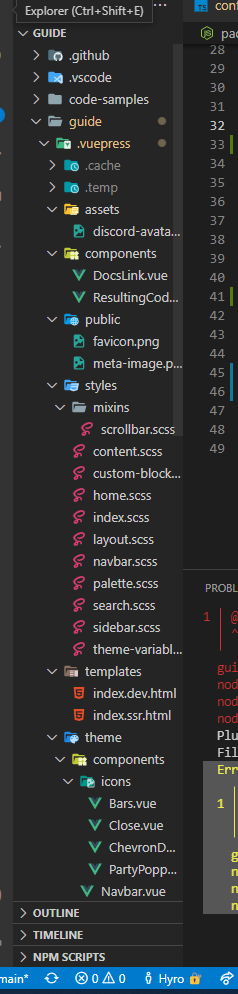 [Bug report] SassError: Can't find stylesheet to import. · Issue #565 · vuepress/core · GitHub