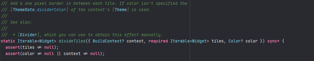 ListTile.divideTiles throws an error....when it shouldn't? · Issue #94445 · flutter/flutter · GitHub