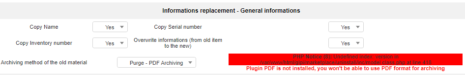 Undefined index: version in /var/www/html/glpi/marketplace/uninstall/inc/model.class.php · Issue ...