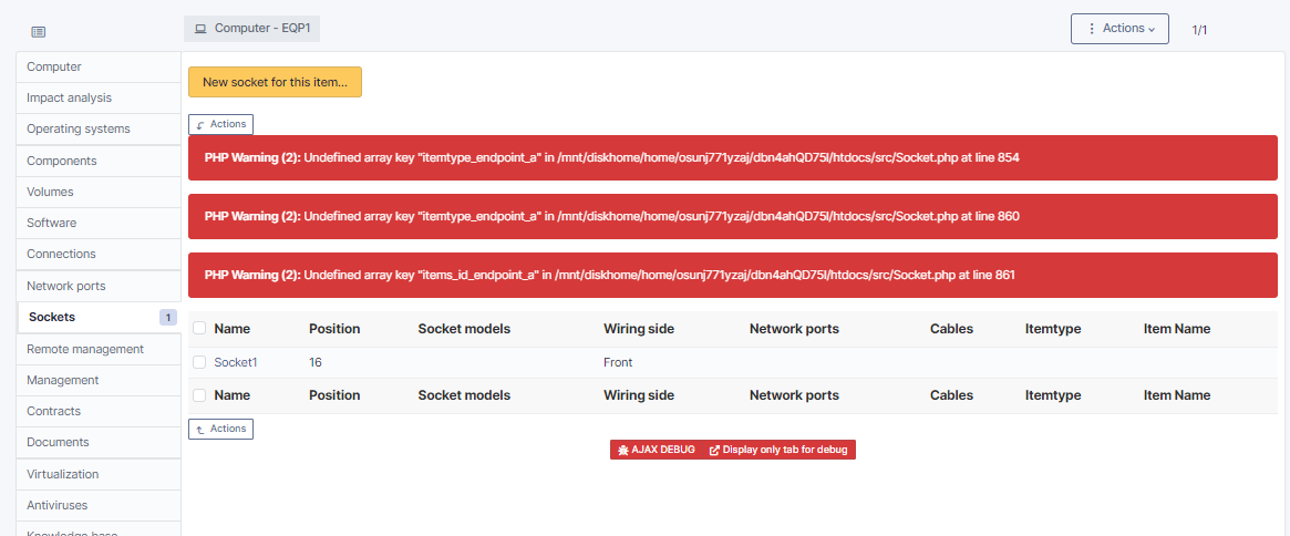 Php Warning 2 Undefined Array Key Itemtypeendpointa In Glpisrcsocketphp · Issue 