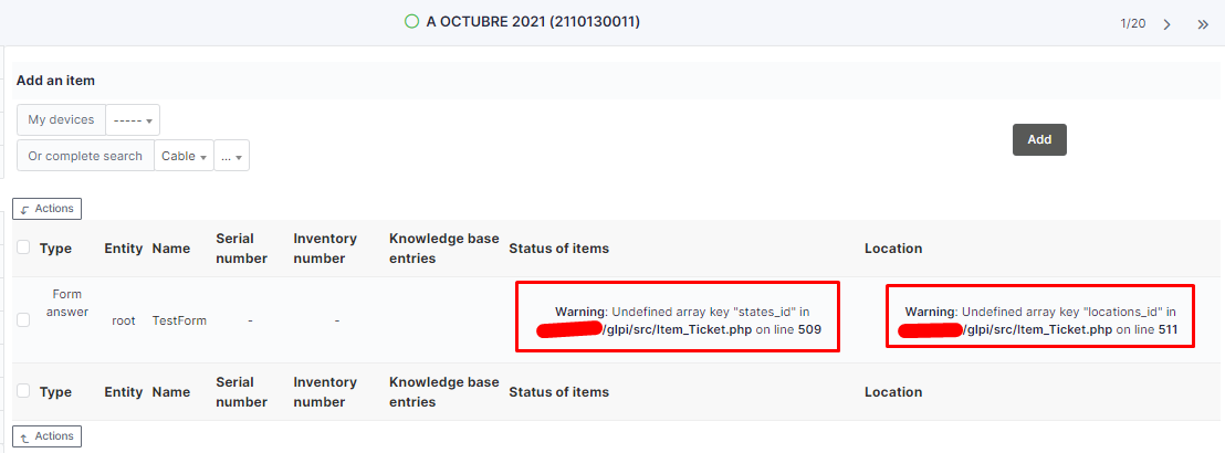 Warning: Undefined array key in /glpi/src/Item_Ticket.php · Issue #3336 ...