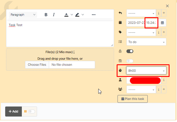 Date And Duration In Tickets Tasks In Planning Subtract The Time 6921