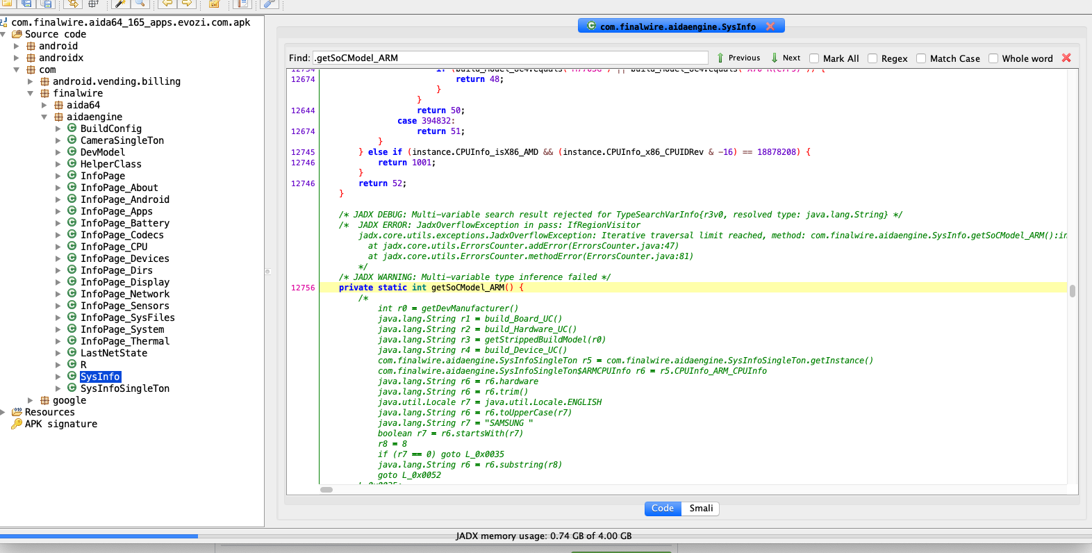 Decompilation error, jadx.core.utils.exceptions.JadxOverflowException: Iterative traversal limit ...