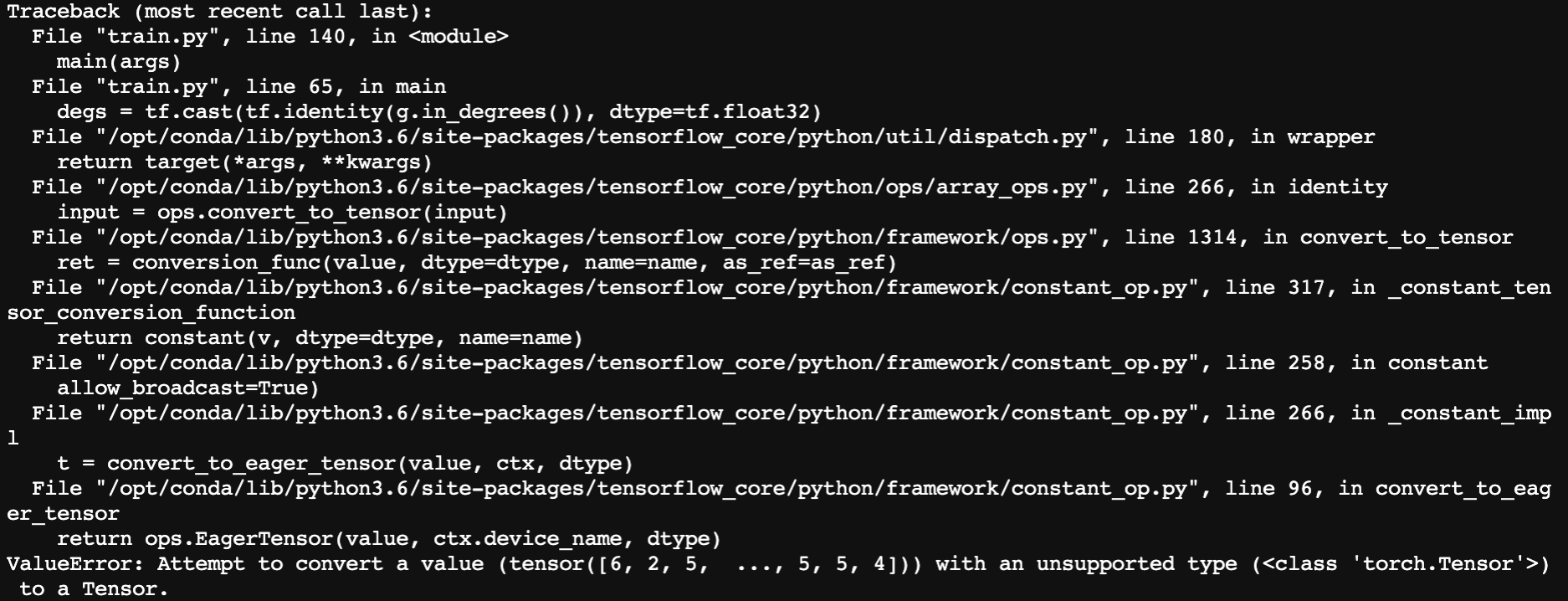 ValueError in GCN tensorflow example · Issue #1436 · dmlc/dgl · GitHub