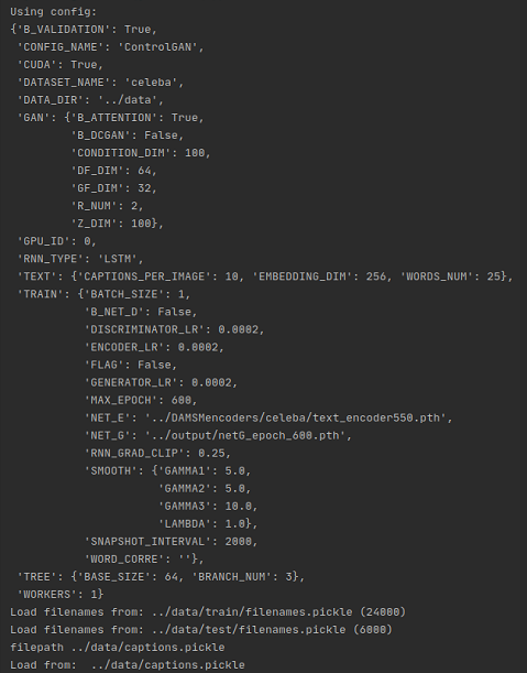 The problem of using the pre-trained model of ControlGAN · Issue #4 · IIGROUP/MM-CelebA-HQ ...