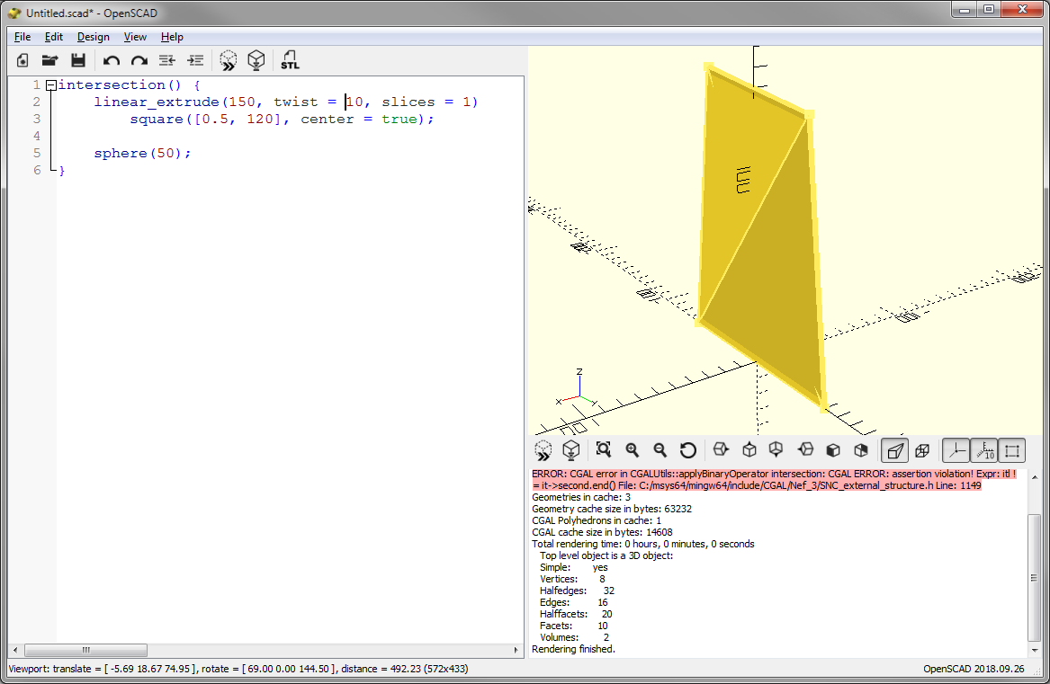 Failed model with relatively simple code. · Issue #2510 · openscad ...