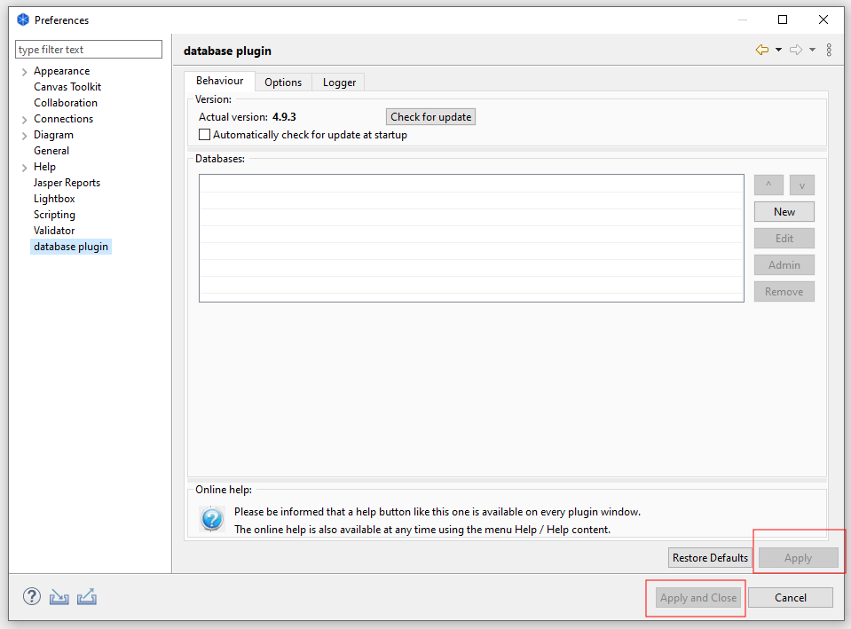 database plugin preference cannot be "applied" · Issue #144 · archi ...