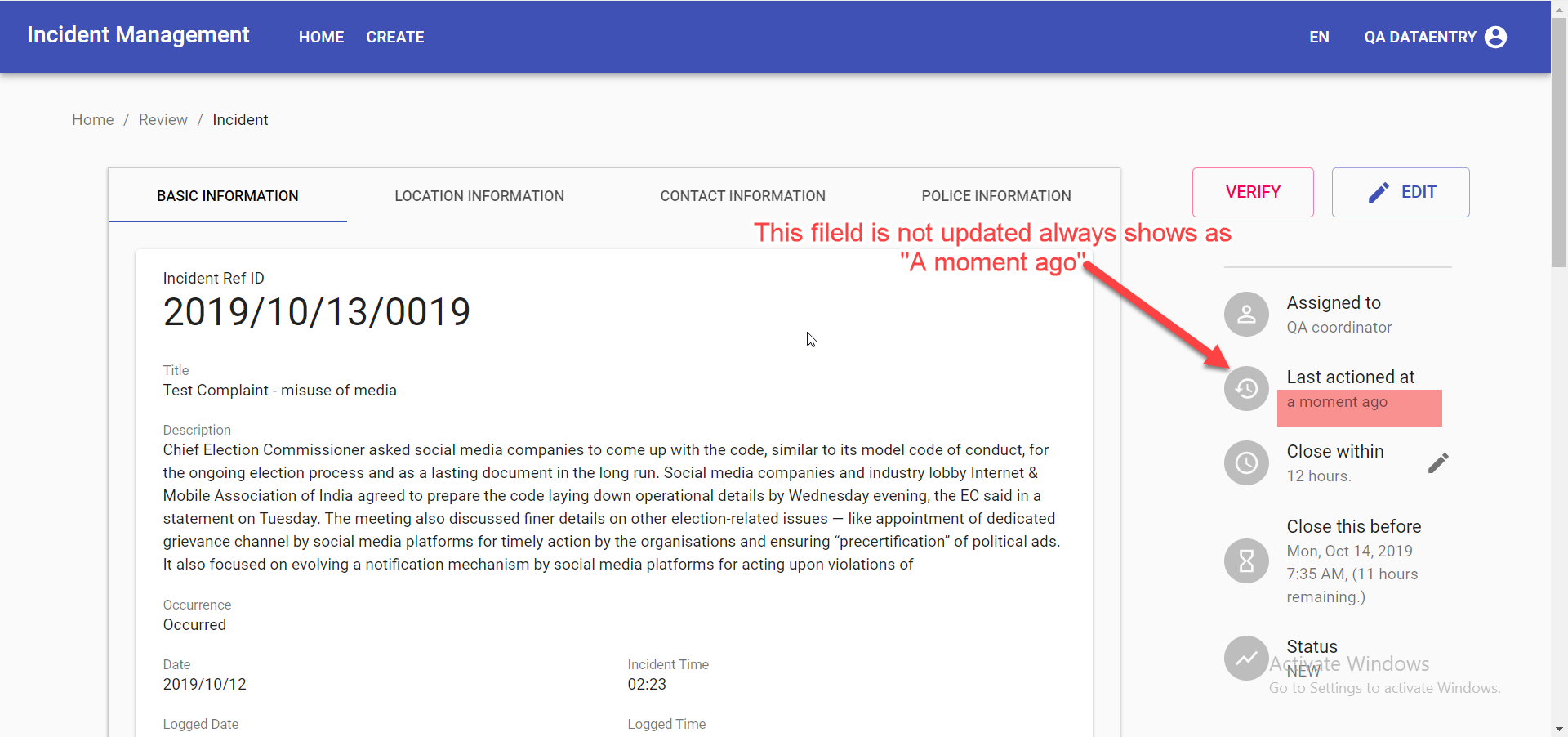 Incident View / Incident List - "Last Action at" column does not update ...