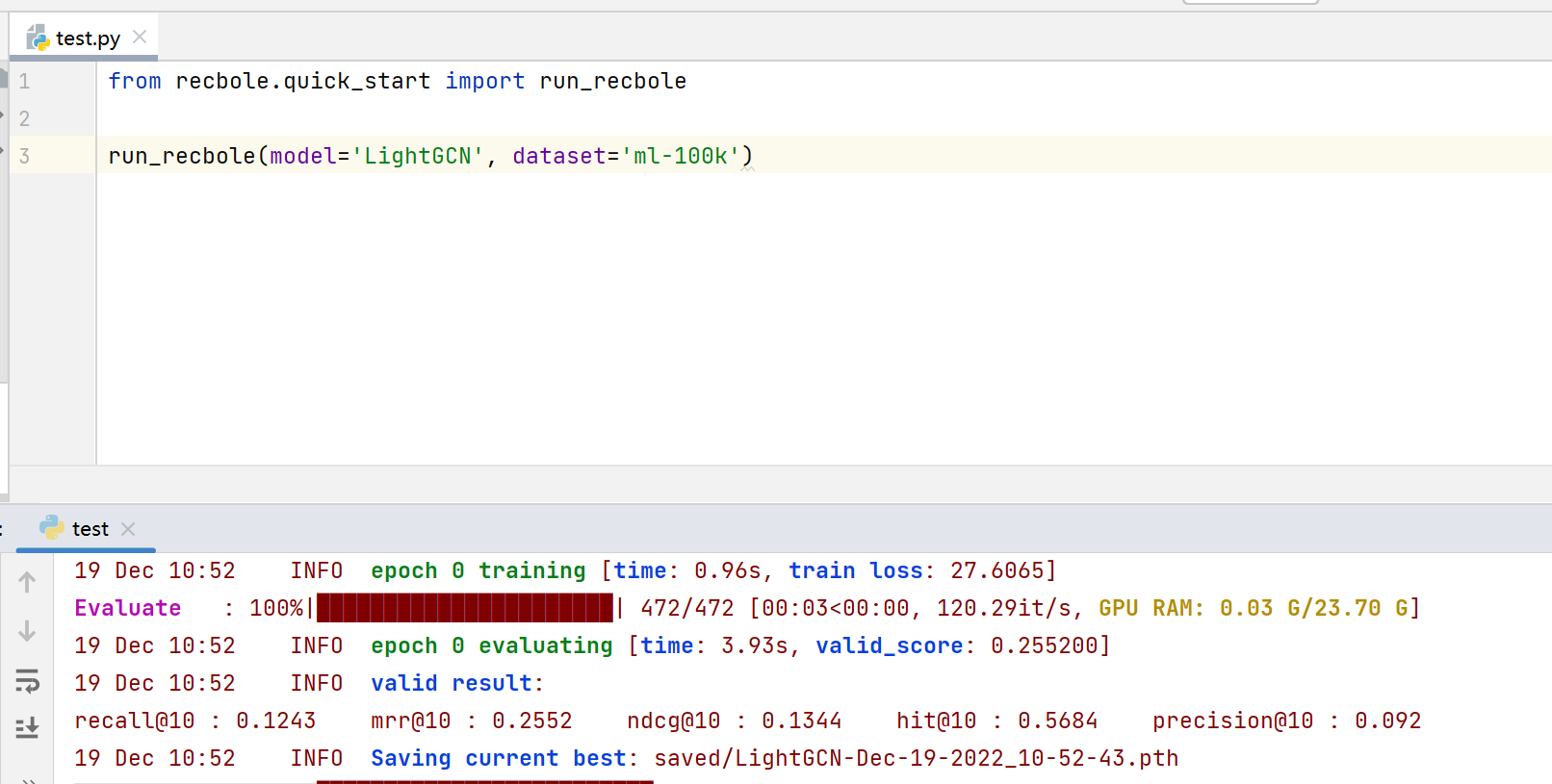 model running error · Issue #1591 · RUCAIBox/RecBole · GitHub