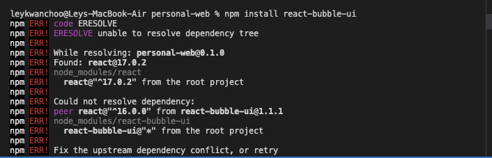 React v.17.0.2 not supported · Issue #4 · blakesanie/React-Bubble-UI · GitHub