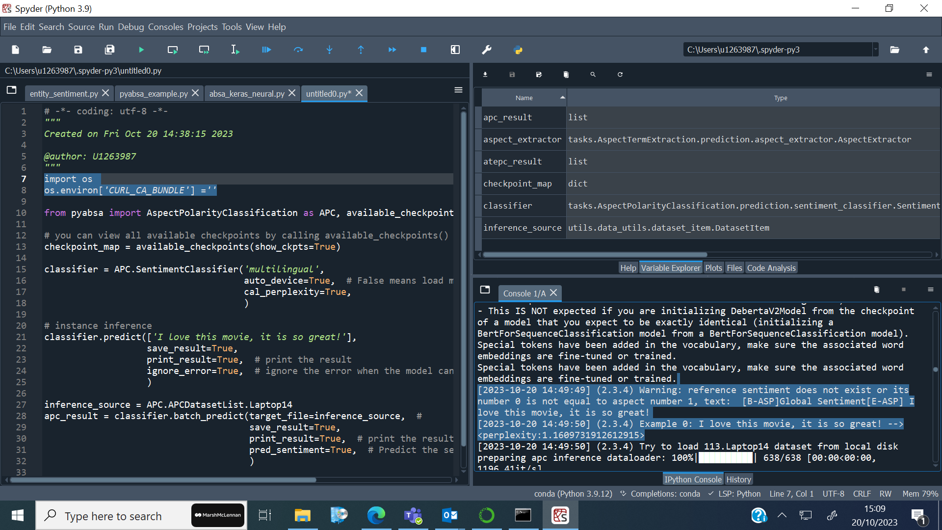Running this "Extract aspect terms and classify sentiments" sample code is wrong · Issue #358 ...
