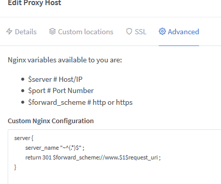 How to simply redirect no-www to www · Issue #623 · NginxProxyManager/nginx-proxy-manager · GitHub