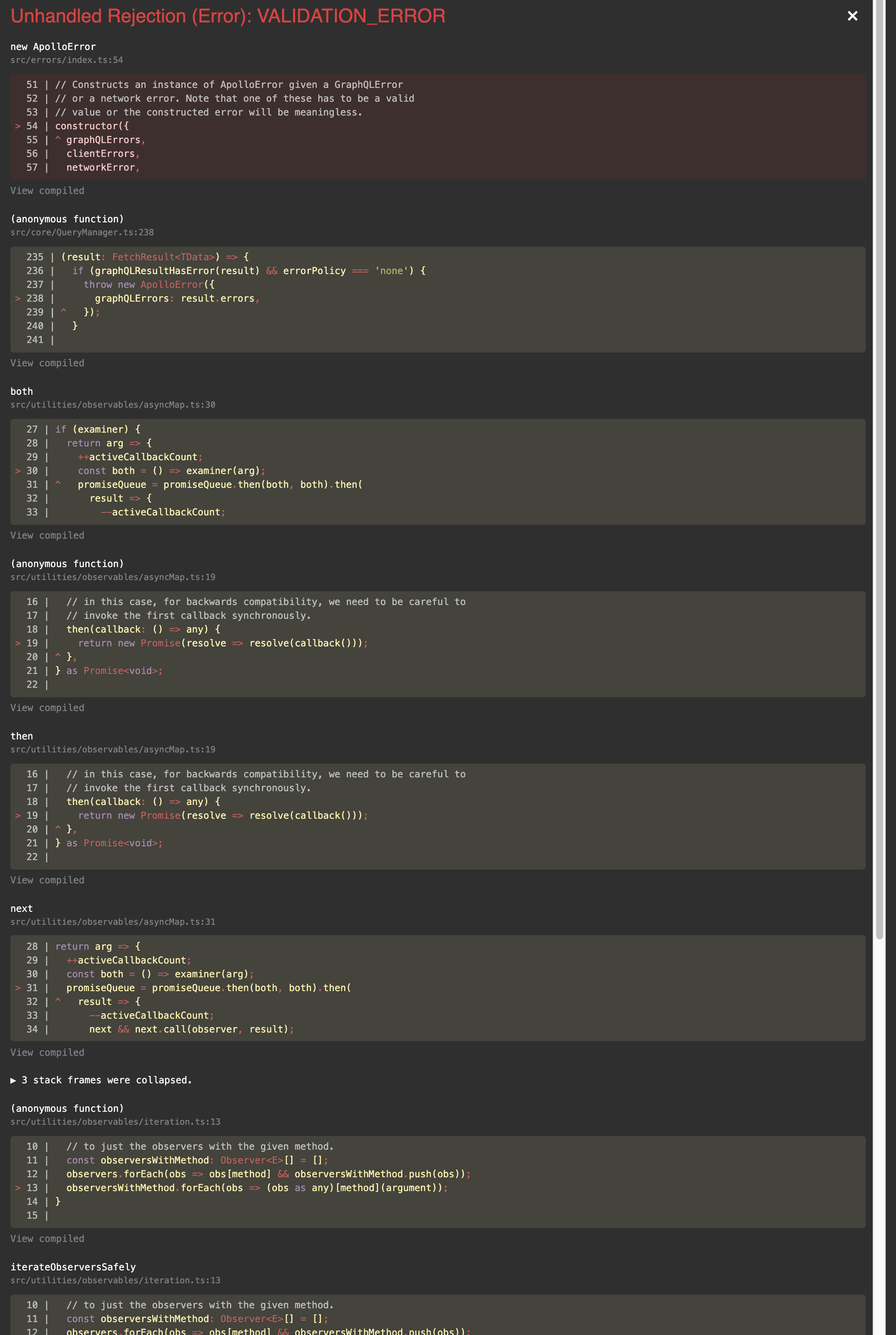 Unhandled Rejection: graphQLErrors · Issue #8949 · apollographql/apollo-client · GitHub
