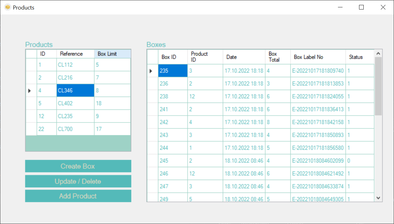 GitHub - dogukanyildiz99/ProductPackaging: A packaging application created with Windows Forms ...