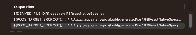 Fbreactnativespec Ios Build Generated Wrong Output Path · Issue 37705