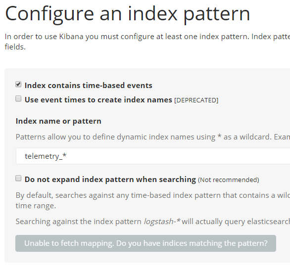Unable To Fetch Mapping Do You Have Indices Matching The Pattern · Issue 19746 · Elastic