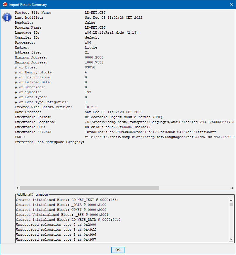 OMF loader reports unsupported relocation types · Issue #4793 · NationalSecurityAgency/ghidra ...
