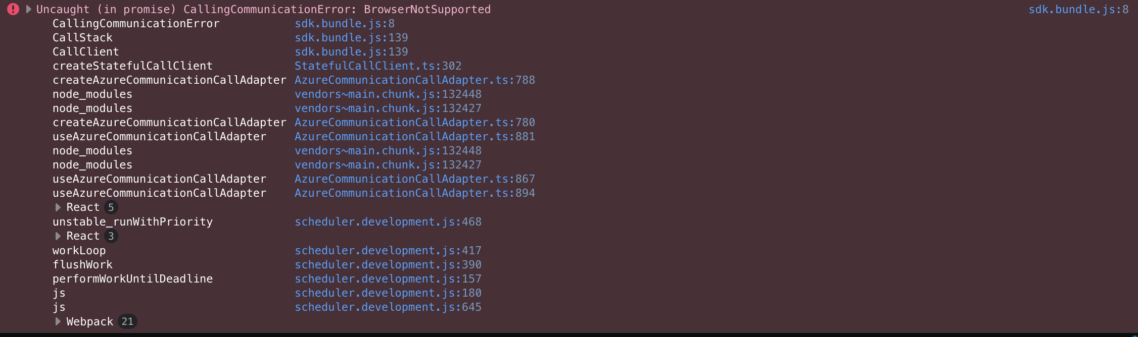 Cannot catch BrowserNotSupported exception in CallComposite · Issue #2589 · Azure/communication ...