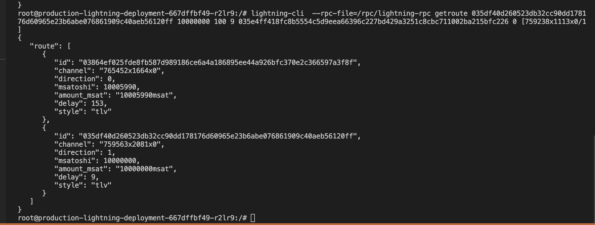 get route with a different source_id routing to own node with exclude parameter set ignores the ...
