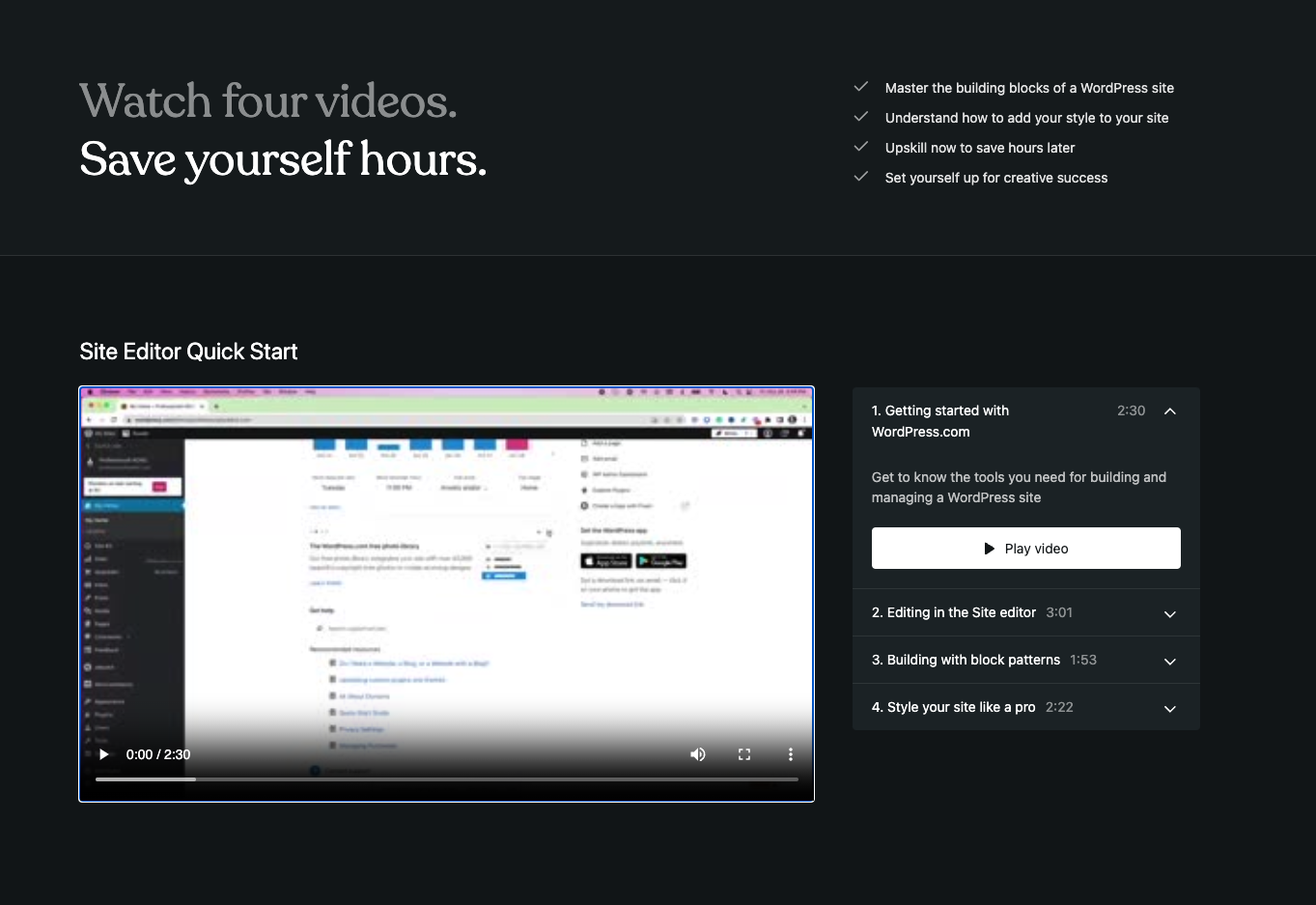 Site Editor Quick Start Videos: update videos and copy · Issue #72542 · Automattic/wp-calypso ...