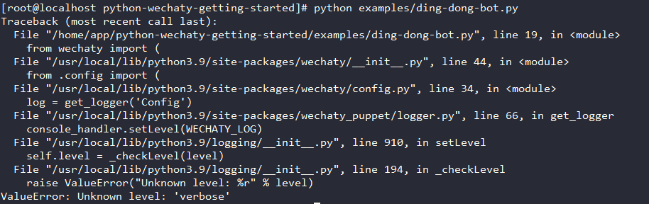 我在CentOS 8.3.2011上按照文档导入了wechaty后，执行python examples/ding-dong-bot.py时有以下报错，请求帮助！ · Issue #51 ...