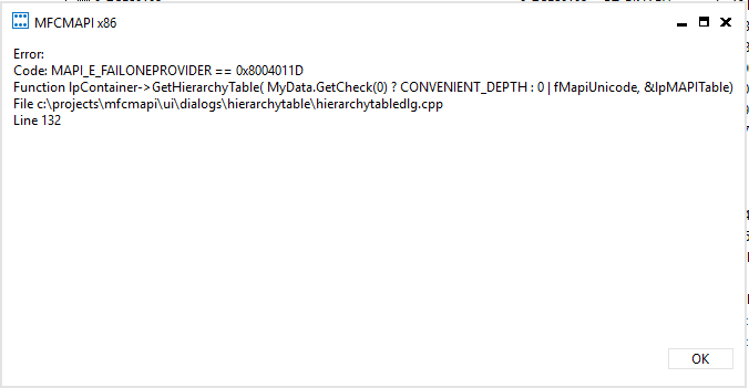 MFCMAPI doesn't open delegated ExO message stores · Issue #327 · microsoft/mfcmapi · GitHub