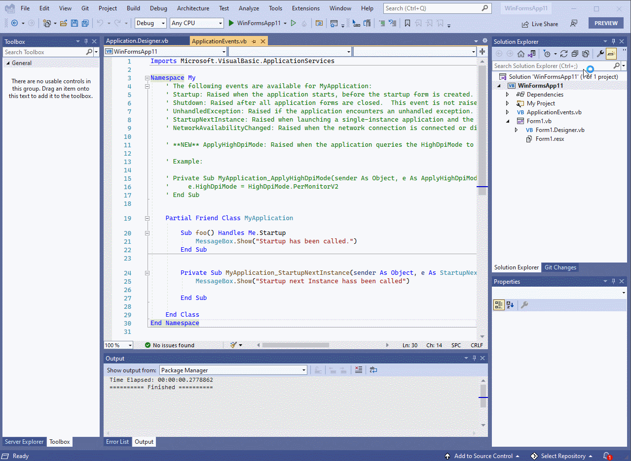 WindowsFormsApplicationBase does not raise StartupNextInstance if ...