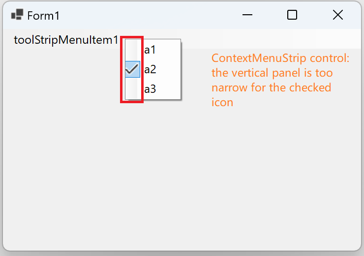 ContextMenuStrip doesn't scale well for its menu item's checked icon. · Issue #9258 · dotnet ...