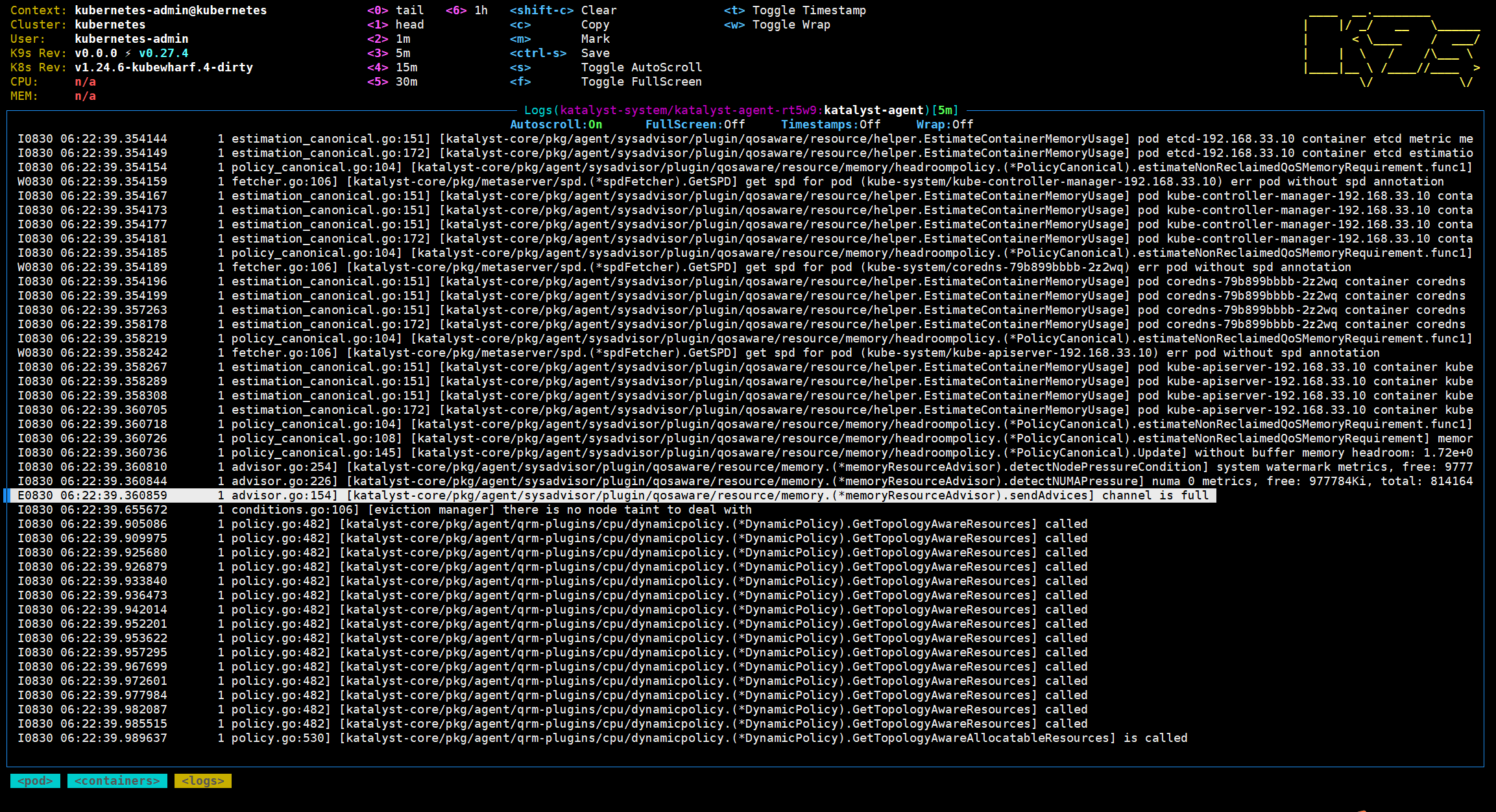 memory advisor sendAdvices channel sometimes full · Issue #241 · kubewharf/katalyst-core · GitHub