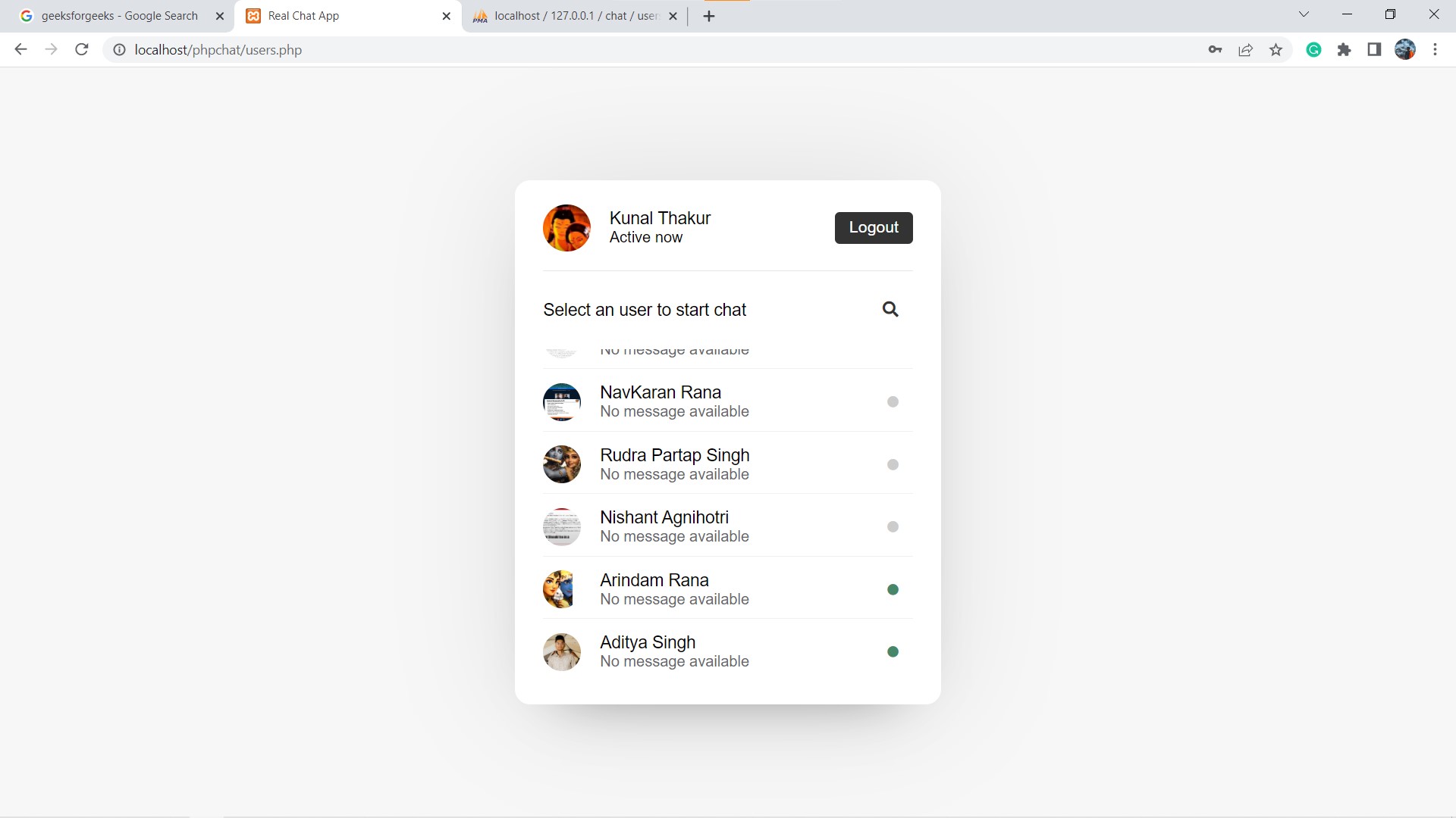 GitHub - Aditya621/phpchat