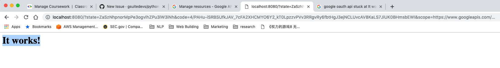 Stuck at It works! · Issue #100 · googleworkspace/python-samples · GitHub