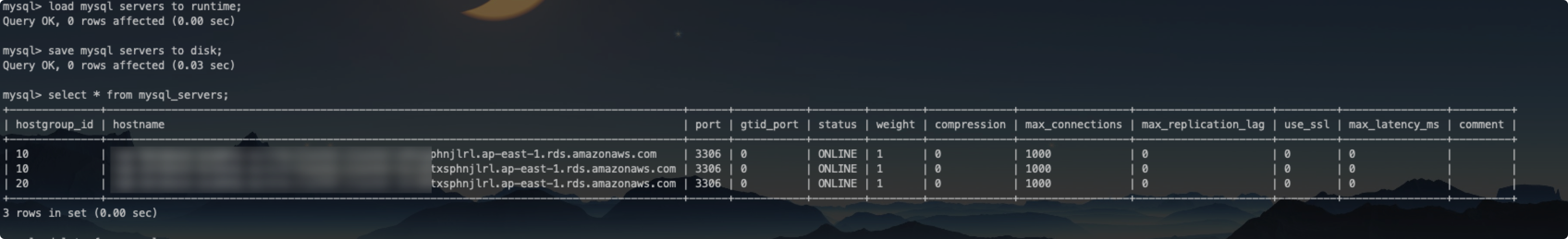 One more connection generate on AWS aurora when execute load mysql servers to runtime · Issue ...