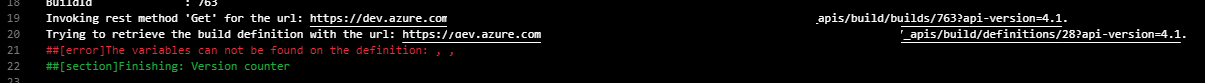 error]The variables can not be found on the definition: , ," when using ...