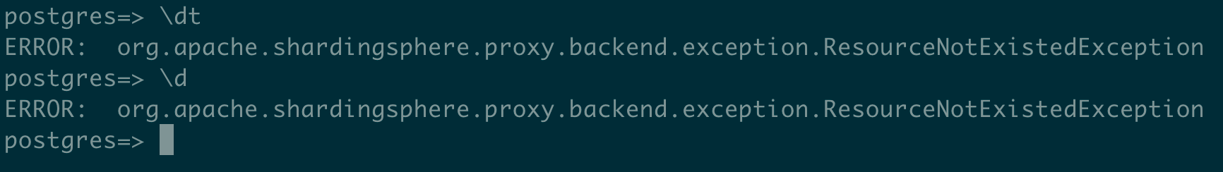 ResourceNotExistedException was thrown when execute `\d` with Proxy for PostgreSQL. · Issue ...