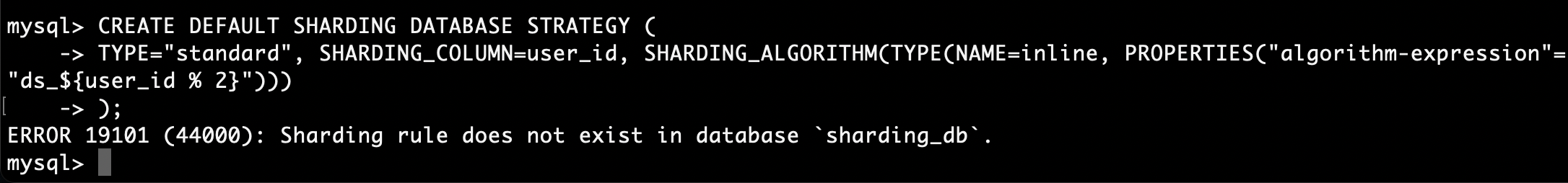 Create default sharding strategy failed when there is no sharding rules in database. · Issue ...