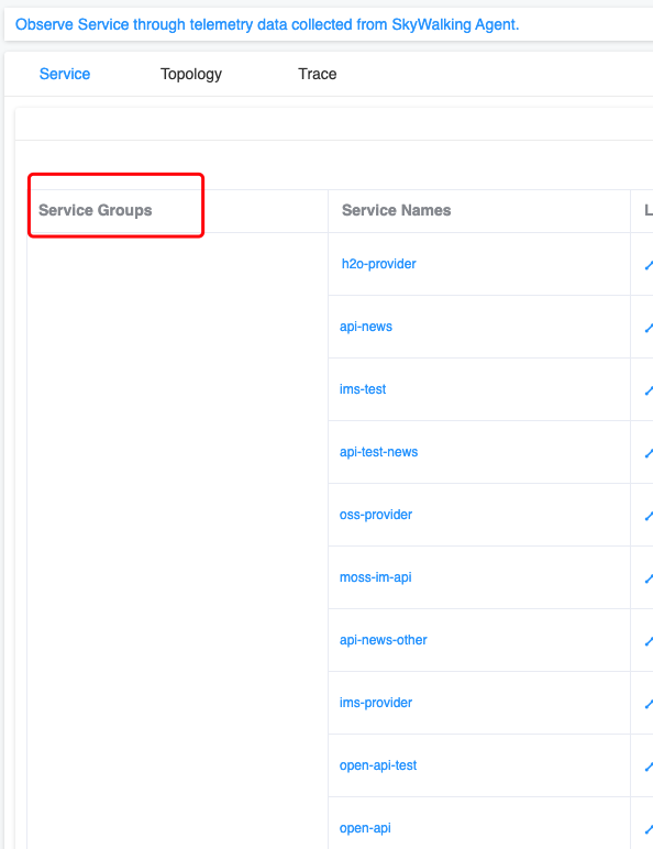 [Feature] 普通服务的services groups如何设置 · Issue #9519 · apache/skywalking · GitHub