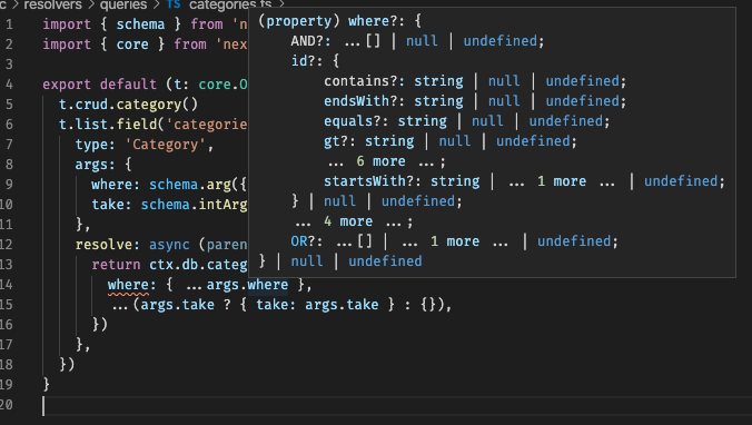 How to use schema.arg to expose autogenerate "where" input arg from Prisma/Nexus types? · prisma ...