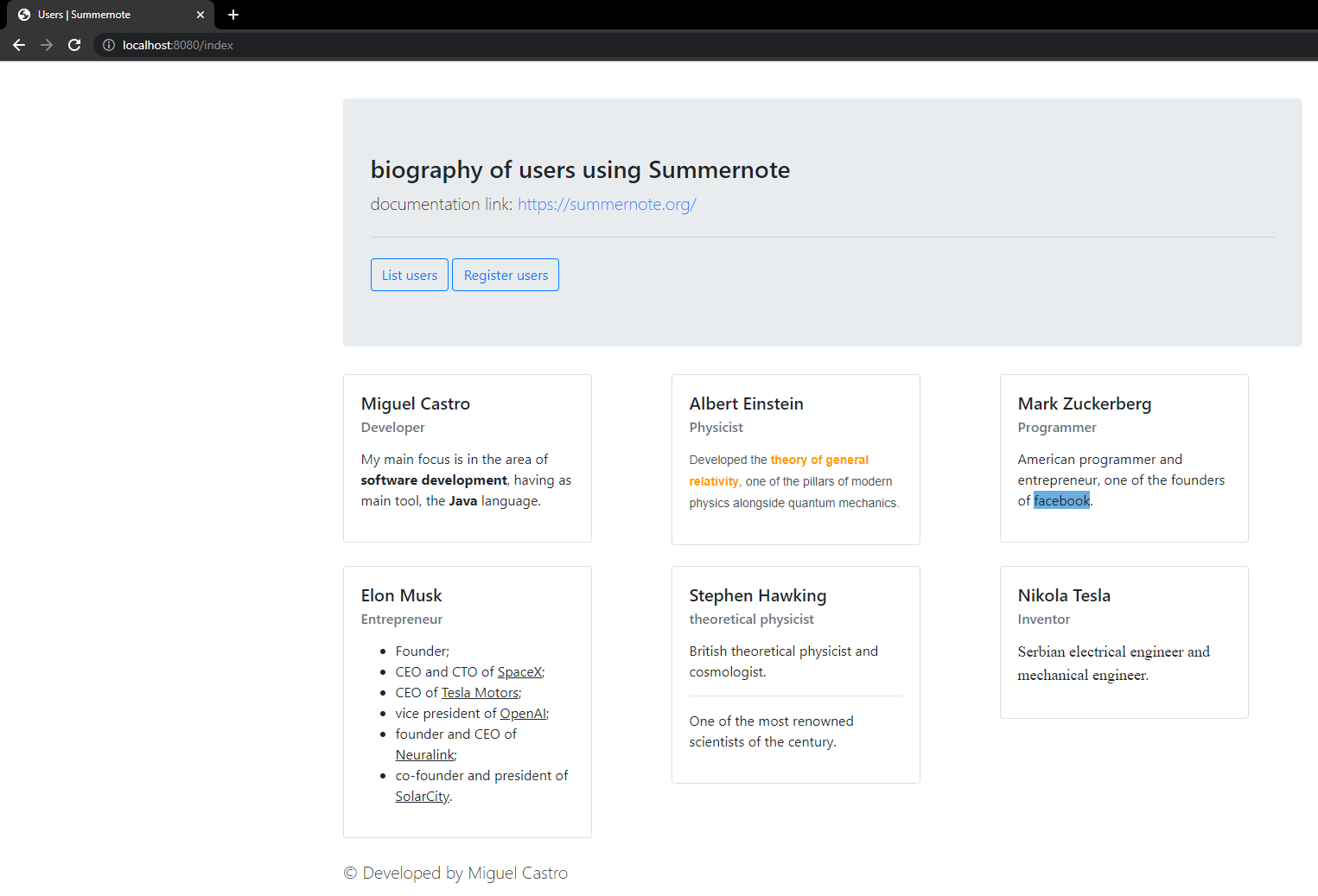 GitHub - MiguelCastro9/REST-API-with-Summernote: full-stack development