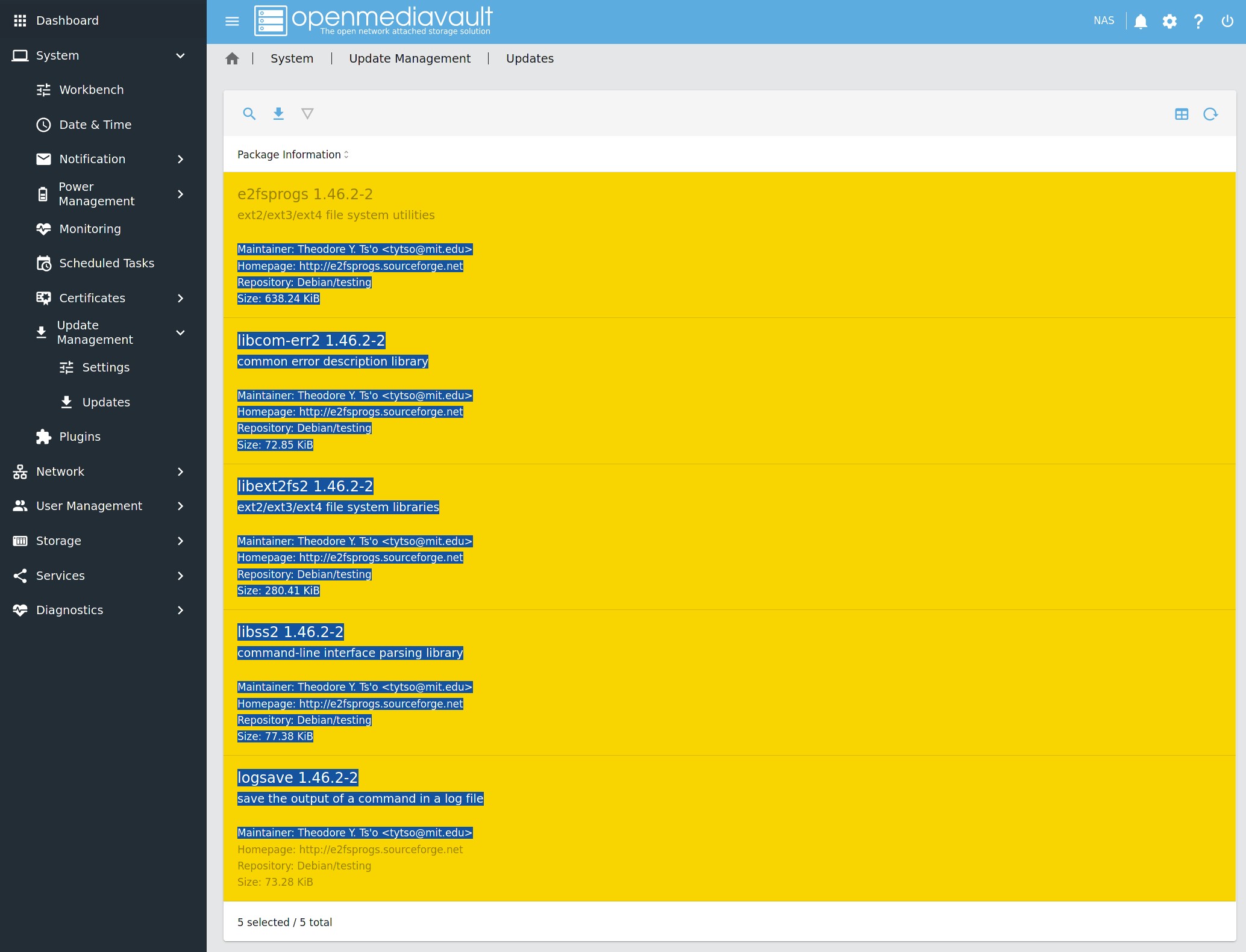 Update Multiple Items (6.x) · Issue #1056 · openmediavault/openmediavault · GitHub