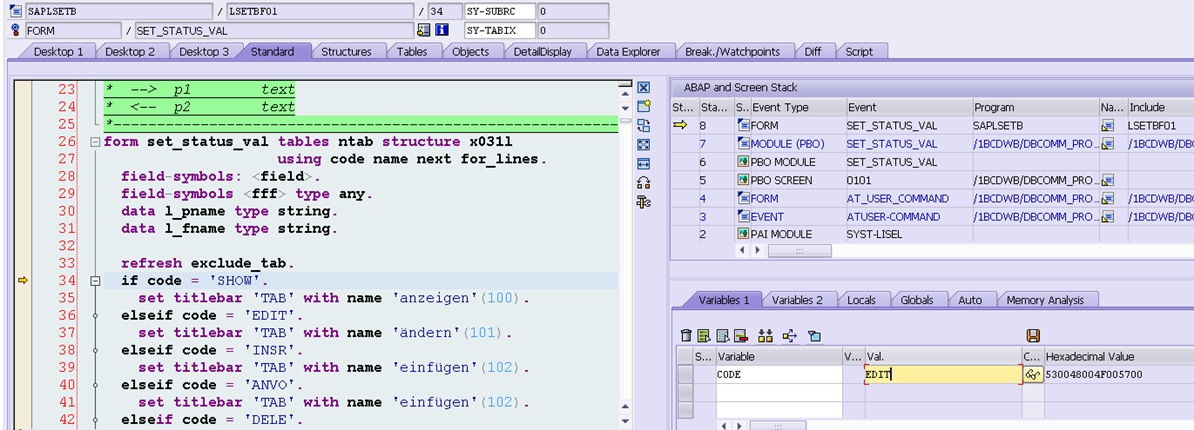 Modify the table content in SE16 through debug - Programmer Sought
