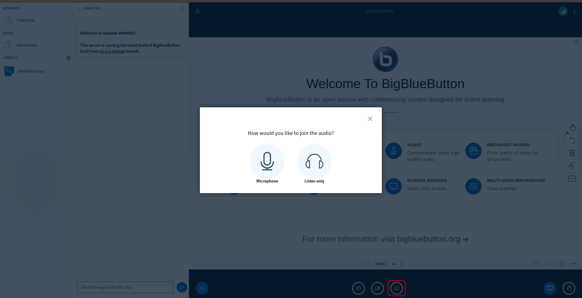 [2.5-alpha-1] - Custom parameter 'userdata-bbb_enable_screen_sharing' is not working · Issue ...