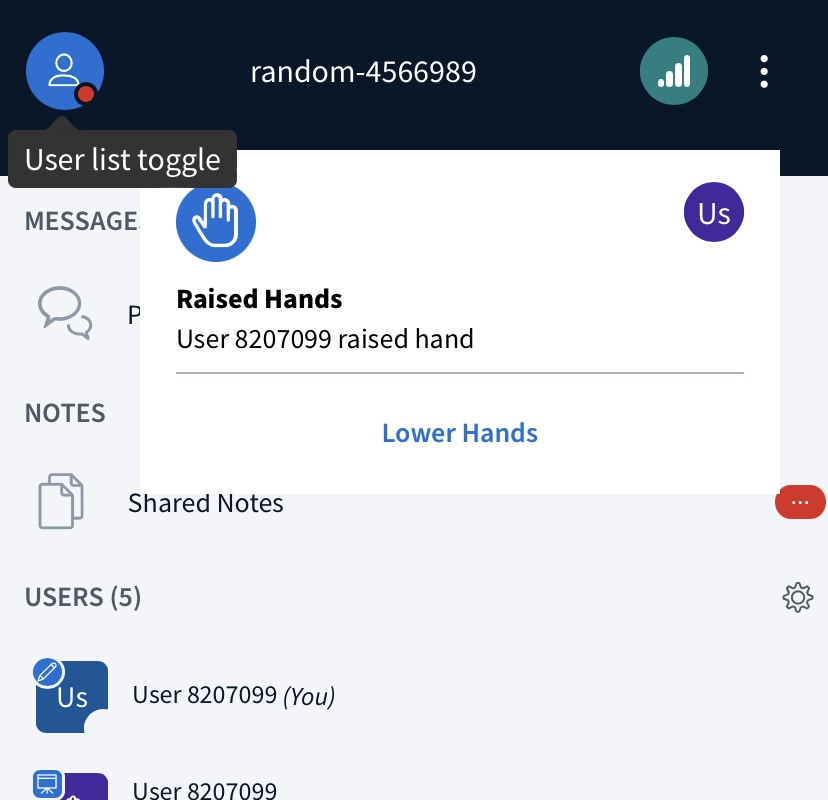 [mobile] - Raised hands toast notification stays in front of menus · Issue #16947 ...
