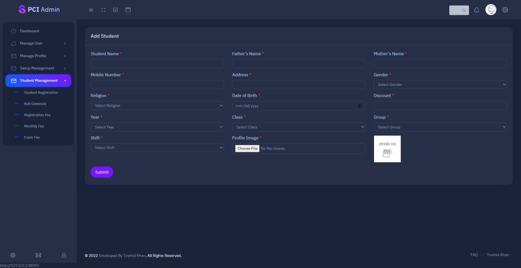 GitHub - TowhidKhan01/student_management_system: CSE470 Project