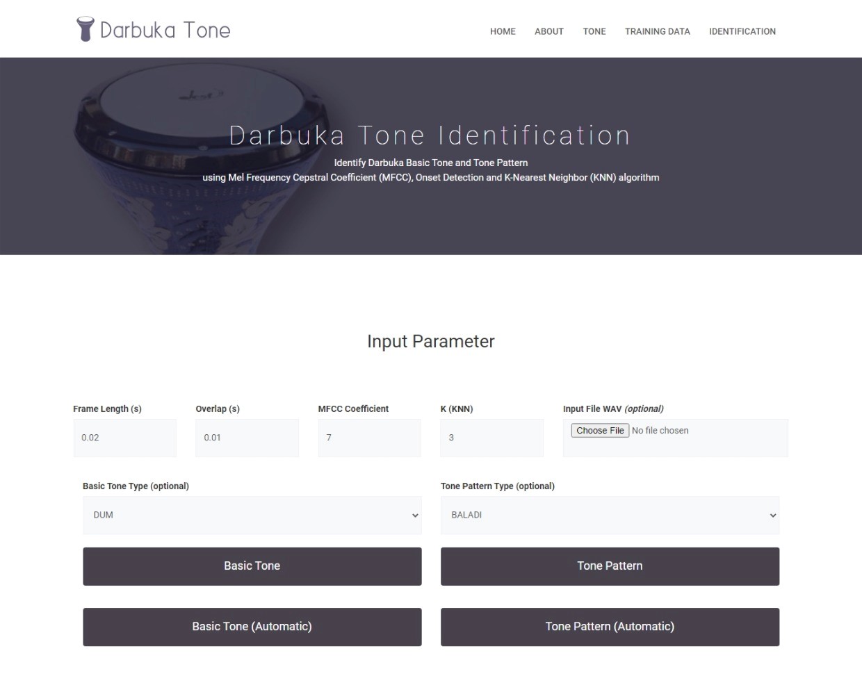 GitHub - hairullana/darbuka-tone-identification: Darbuka Tone Identification Using MFCC, Onset ...